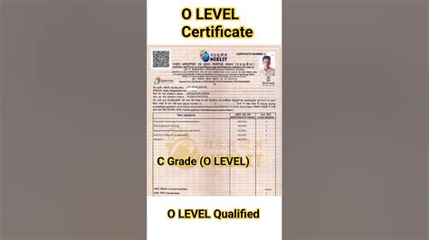 O Level Certificate July 2023 Ll Olevelclass Olevel Nielitolevel