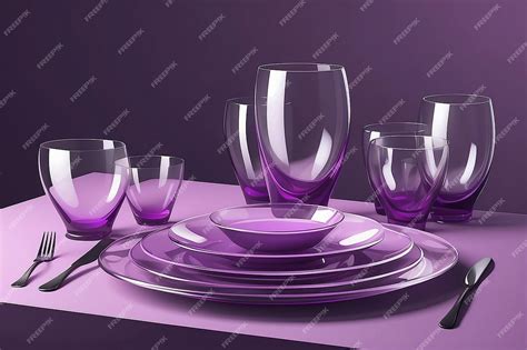 Premium Photo Empty Glass On Dining Table Set