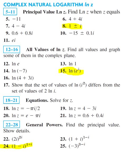 Solved Complex Natural Logarithm In Z 5 11 Principal Value