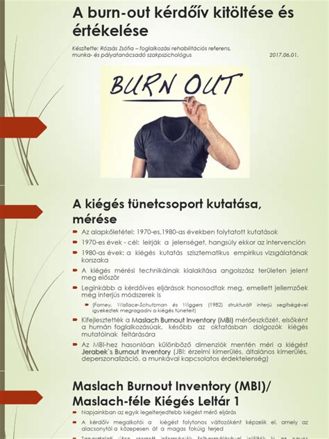 A Burn Out Kerdoiv Kitoltese Es Ertekelese Pdf