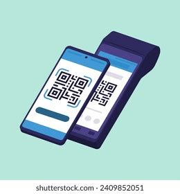 Smartphone Scanning Qr Code Displayed On Stock Vector Royalty Free