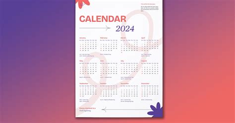 Креативный настенный календарь 2024 002 Шаблоны для печати Включая календарь и шаблон