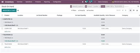 Storage Categories In Odoo