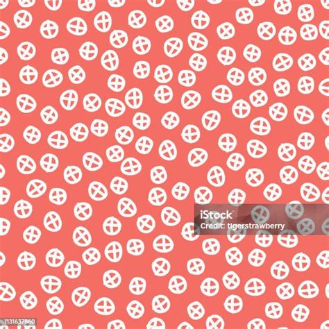 2019 산호 색상 끝 없는 손은 도트 또는 동그라미 타원형 거품 또는 눈의 추상 낙서를 그리는 올해의 유행 색상에서 완벽 한 패턴 배경 벡터 0명에 대한 스톡 벡터 아트