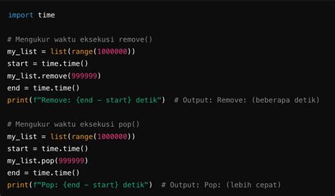 5 Penggunaan Remove Vs Pop Hapus Elemen Python
