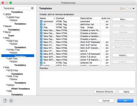Crear un snippet de código en Eclipse