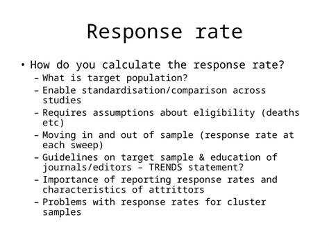 PPT Response Rate How Do You Calculate The Response Rate What Is Target Population Enable