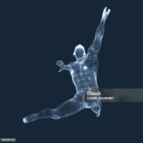 남자는 자세를 취하기와 댄스 댄서의 실루엣입니다 남자 스포츠 상징의 3d 모델입니다 디자인 요소입니다 벡터 일러스트입니다 3차원 형태에 대한 스톡 벡터 아트 및 기타 이미지