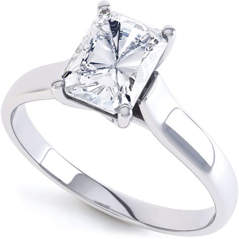Rectangular Radiant Cut Diamond Engagement Ring