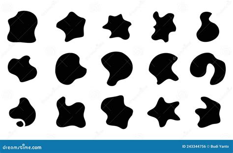 Blob Shapes Vector Set Random Blotch Inkblot Stone Silhouette Ink Stain Stock Vector