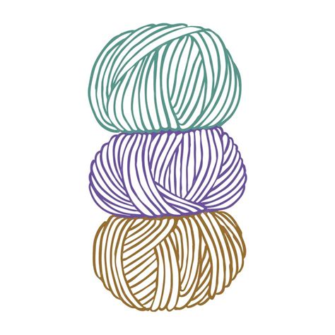 Premium Vector Vector Linear Drawing On The Theme Of Knitting Stack Of Colored Balls Of Wool