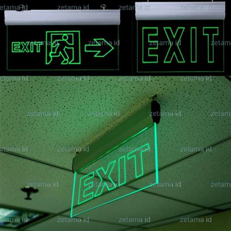 Jual Lampu Exit Kaca Bening Emergency Exit Light GAMBAR BERLARI Jakarta Barat Zetama Id
