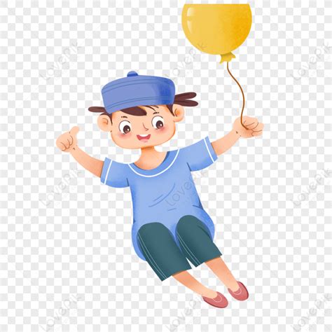 풍선을 들고 소년 Png 일러스트 무료 다운로드 Lovepik