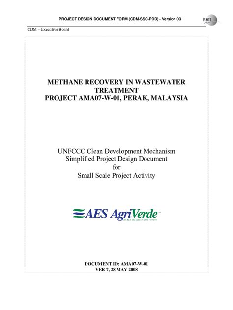 Fillable Online Cdm Unfccc Project Design Document Form Cdm Pdd Version Fax Email Print
