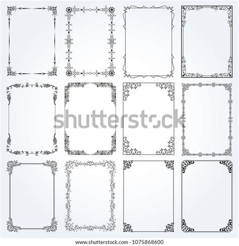 Decorative Frames Borders Standard Rectangle Proportions Stock Vector Royalty Free 1075868600