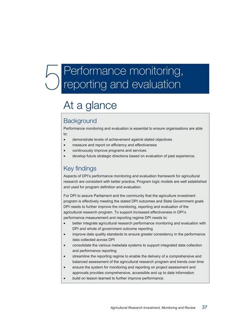 Performance Monitoring Reporting And Evaluation