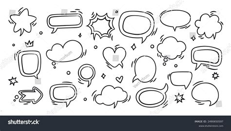 Speech Bubbles Empty Comic Dialog Boxes Stock Vector Royalty Free 2490650597 Shutterstock