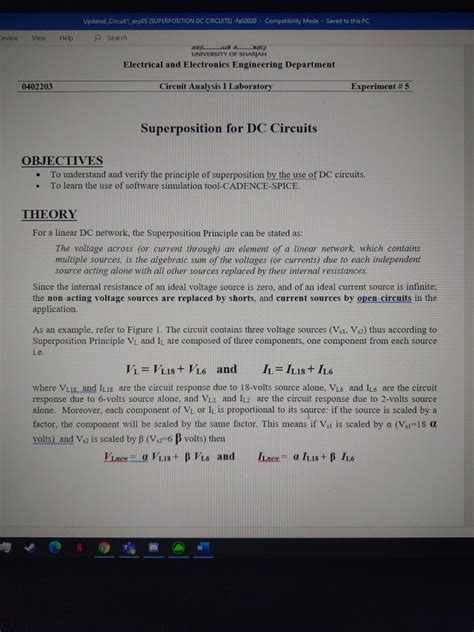 Solved Updated Circuit1 Exp05 Superposition Dc Circuits