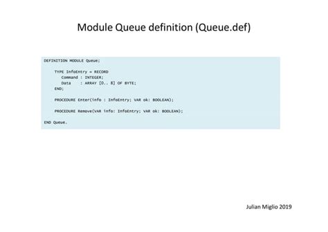 Modula 2 Tutorial 002b Module Queue Example Ppt