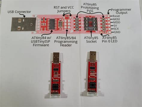 attiny85 attiny84 and atmega328 programming boards for use with sparkfun avr programmer 6