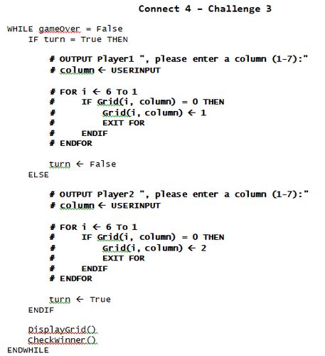 Gcse Programming Four In A Row 2d Arrays Project Teaching Resources