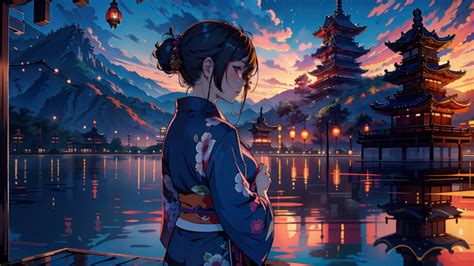 Anime Girl Kimono Japanese 4k 3191m Wallpaper Iphone Phone