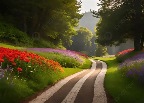 Track Paths In Forest Garden Nature Background Wallpaper Wallpaper Free Wallpaper Nature