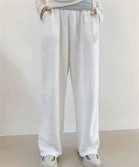 최저가 여름 린넨 밴딩팬츠 와이드 롱와이드 3color 에이블리