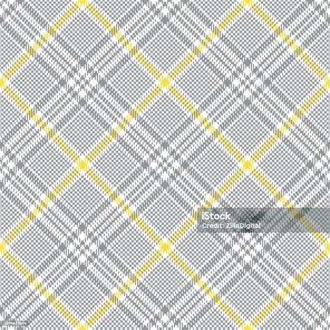 회색 노란색 흰색의 트위드 격자 무늬 패턴 재킷 스커트 바지 또는 기타 현대적인 봄 여름 글렌 텍스타일 디자인에 대한 매끄러운