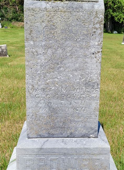Mariah M Brower 1841 1870 Find A Grave Memorial