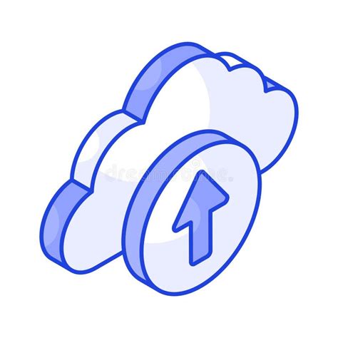 Cloud Uploading Cloud With Upward Arrow Concept Of Cloud Upload Stock