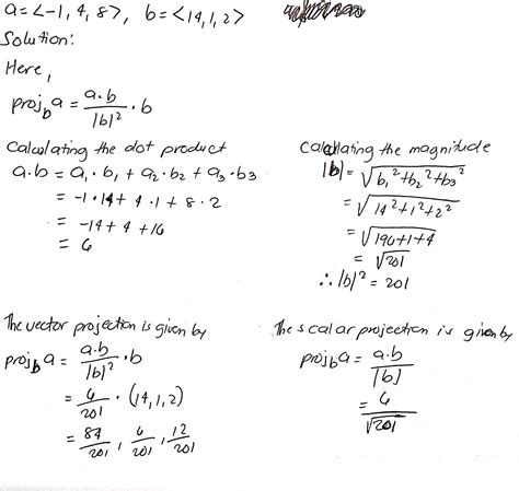 Solved Find The Scalar And Vector Projections Of B Onto Course