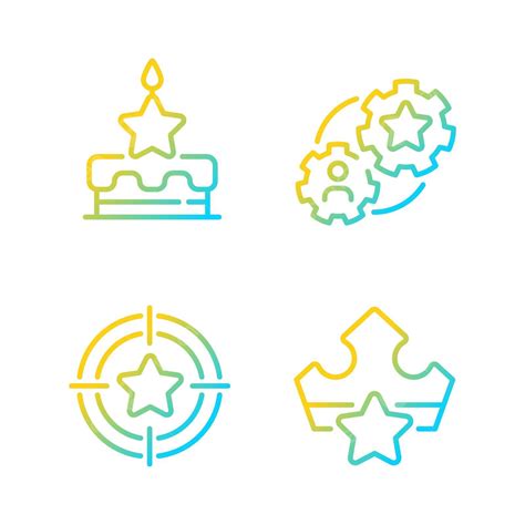 set of linear vector icons with gradient effect for recognizing and appreciating loyal customers