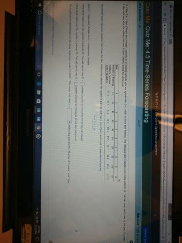 Quiz Me Quiz Me 4 5 Time Series Forecasting Chegg Com