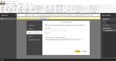 Connect Application Insights With Powerbi Using Application Insights Query