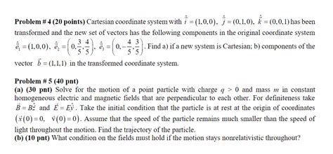 Solved Problem 4 20 Points Cartesian Coordinate System