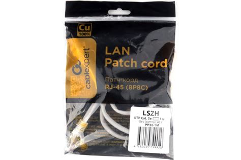 Патч корд Cablexpert Lszh медный Utp кат 5e 1м литой многожильный серый Pp30 1m выгодная