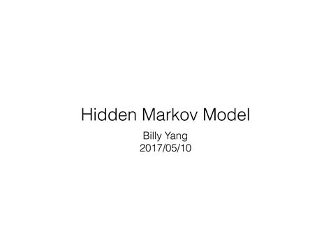 Introduction Of Hidden Markov Model Ppt