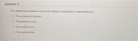 Solved Question 3the Relationship Between Inputs And Outputs