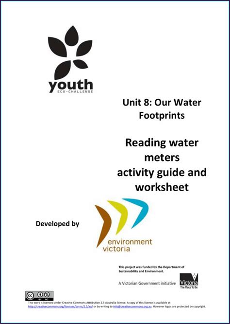 Water Meter Reading Worksheet For Grade 6 Pdf