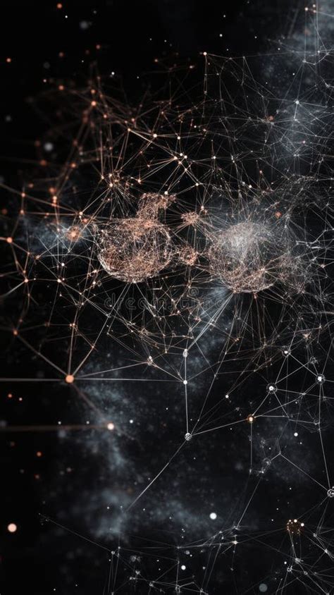 Intricate Network Of Glowing Neurons In A Dark Space With