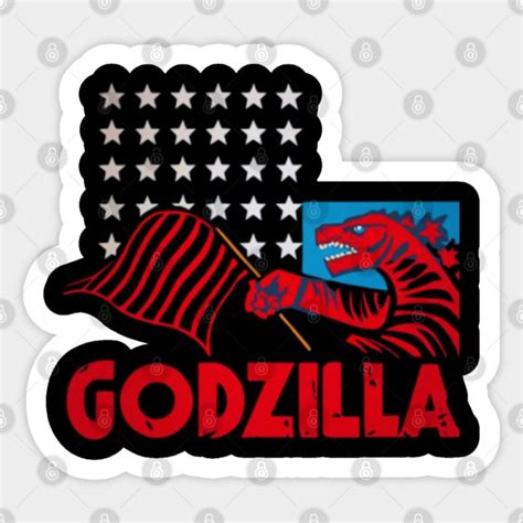 Godzilla Flag Godzilla Flag Sticker Teepublic