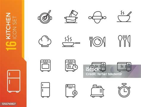 요리 관련 벡터 라인 아이콘의 간단한 집합입니다 주방 기구 끓는 시간 요리 책 등과 같은 아이콘이 포함되어 있습니다 편집 가능한 스트로크 끓음에 대한 스톡 벡터 아트 및