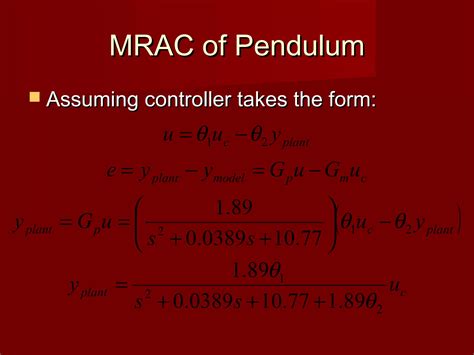 1 Mrac For Inverted Pendulum Ppt Programming Languages Computing