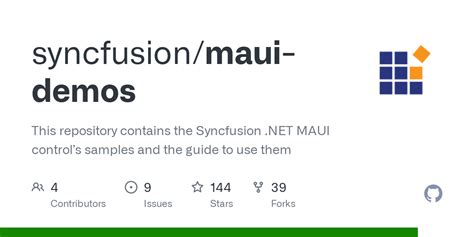 Github Syncfusion Maui Demos This Repository Contains The Syncfusion Net Maui Controls
