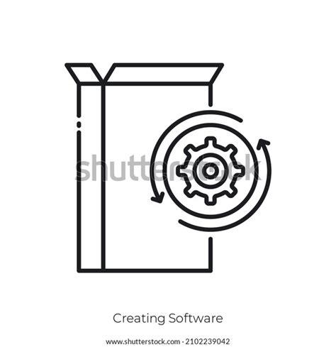 Creating Software Icon Outline Style Icon Stock Vector Royalty Free