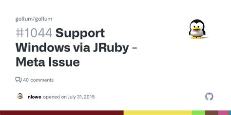 Support Windows Via JRuby Meta Issue Issue 1044 Gollum Gollum