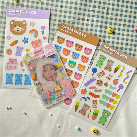 Bearcute 🧸 สติ๊กเกอร์ตกแต่ง ไดคัท สติกเกอร์ ตกแต่งเฟรมการ์ด Sticker Pp กันน้ำ Line Shopping