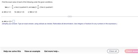 Solved Find The Exact Value Of Each Of The Following Under Chegg