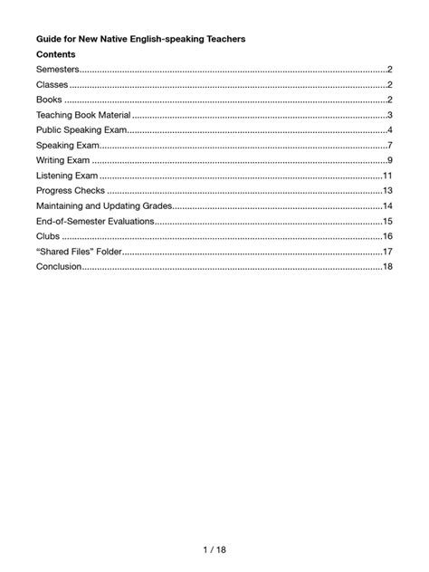 Guide For New Native English Speaking Teachers Pdf